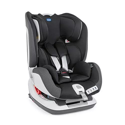 Chicco Seat Up 012 Reclining Car Seat for Babies from 0-25 kg with ISOFIX, Group 0+/1/2 for Children from 0-6 Years, Easy to Install, Reducer Cushion, Adjustable Headrests - Black (Jet Black)