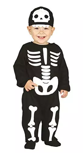 Guirca 87010 - Fato de esqueleto 6/12 meses para menino, preto e branco, 1 ano