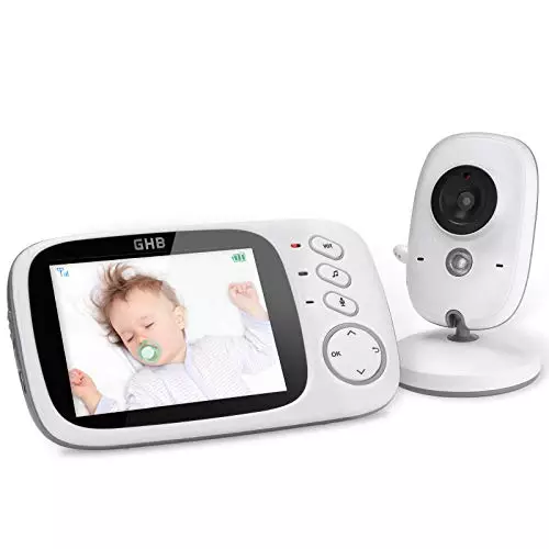 GHB Kabelloses Babyphone Intelligentes Babyphone mit 3,2 Zoll LCD und Nachtsichtkamera