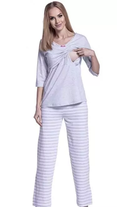 Striped Gray na Pajama
