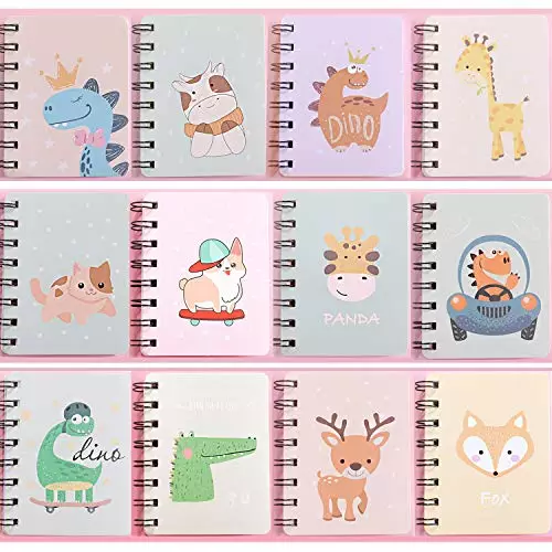 Czemo Small Pocket Notebook Small Notebook Gifts Birthday Children School, Pack of 12 (#3)