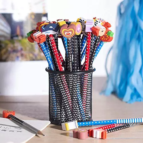 40 paczek gumki do ołówków kreatywny losowy styl Student Wood Cute Animal gumka do mazania dla dzieci papiernicze ołówek szkolny 18.5 cm/7.28 cala
