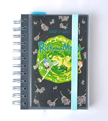 Grupo Erik Editores Rick and Morty- Lerneja planisto 2018-2019-taga plurlingva paĝo, 11,4 x 16 cm