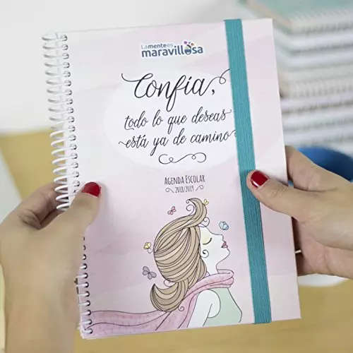 The Mind is Wonderful - Agenda SCOALA (2018-2019) - Design colorat - Agenda cu fraze motivationale - Copertina rigida si spirala de inalta calitate - Organizator personal si planificator - Cu autocolante distractive - Cu hartie groasa - Cadou perfect pentru un prieten - Perfect pentru notare jos i