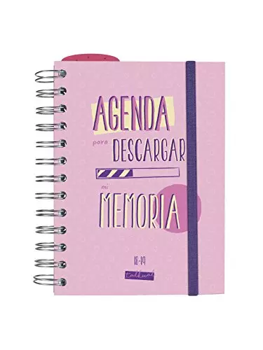 Finocam Talkual - Agenda 2018-2019 1 napos spanyol oldal, 120 x 169 mm, rózsaszín