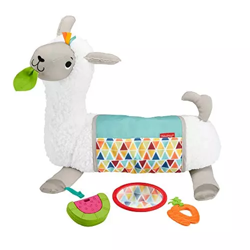 Лама Fisher-Price Llama grow with me, сенсорная цацка-падушка для нованароджанага дзіцяці (Mattel GLK39)