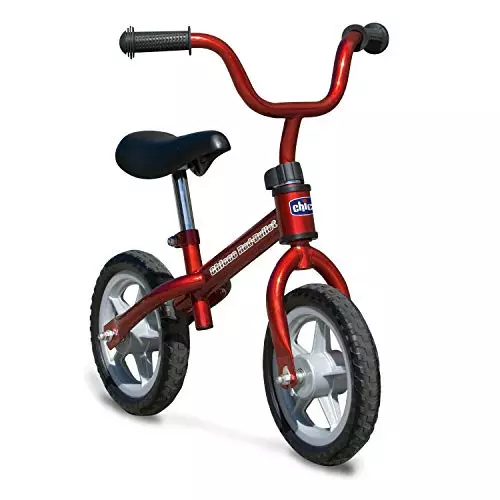 Igwe igwe kwụ otu ebe nke Chicco na-enweghị pedal maka ụmụaka sitere na afọ 2 ruo 5 ruo 25 Kg, igwe kwụ otu ebe ka ị mụta ijikwa njikwa nguzozi na aka mgbakwasa na sadulu, Red - Egwuregwu ụmụaka maka afọ 2 ruo 5