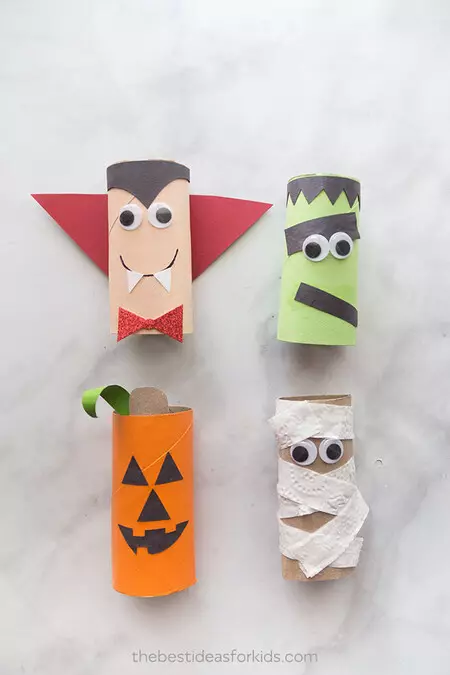 Halloween Igbọnsẹ Paper Roll Crafts