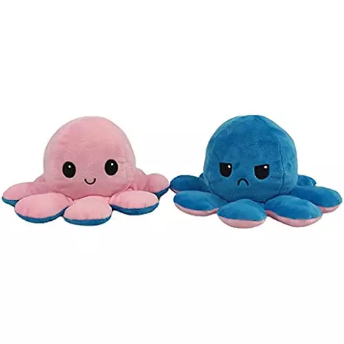 Reversible Octopus Plush, Cov Khoom Ua Si ntxim hlub, Ob Chav Sided Vibrating Doll, Thawj Reversible Octopus Plush, Cov Khoom Ua Si ntxim hlub