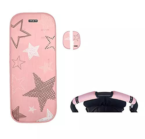 Tris & Ton stroller mat set + handlebar protector cover + harness protector (Trisyton) (Stars R)