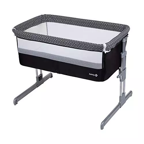 Safety 1st Calidoo Cot Bed and Travel Cot 2 in 1, ລະດັບຄວາມສູງສາມາດປັບໄດ້ ແລະສາມາດເອື່ອຍນອນໄດ້, ພັບງ່າຍ, ຮວມທີ່ນອນ cradle, Geometric