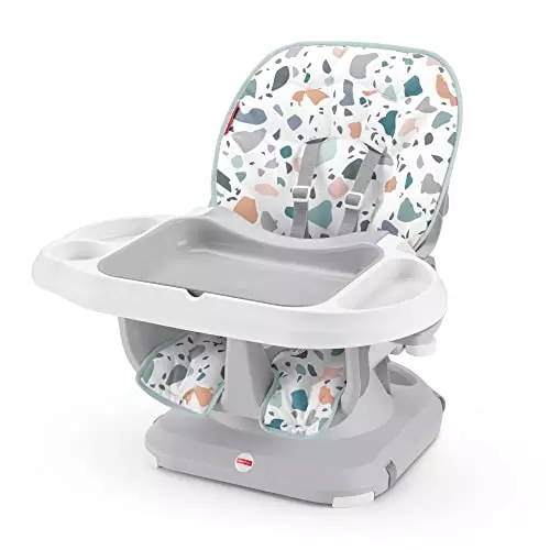 Fisher-Price Pacific Pebble - Ghế ăn dặm nhỏ gọn cho trẻ, Ghế gấp cho bé 15Kg (Mattel Gwd47)