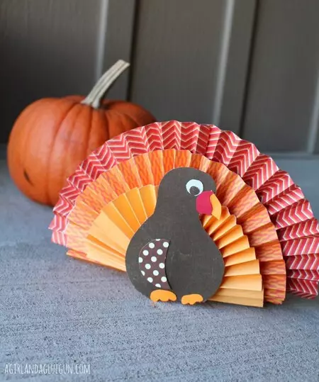 Fan de papier dinde pour table de Thanksgiving