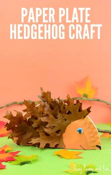 Kaibig-ibig na Paper Plate Hedgehog Craft Para sa Mga Bata