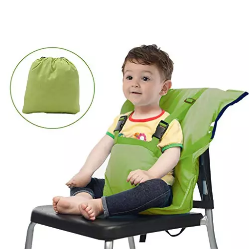 Baby Travel Highchair Portable Baby High Seza Ankizy Fiarovana Harness Tady Bag, Maitso