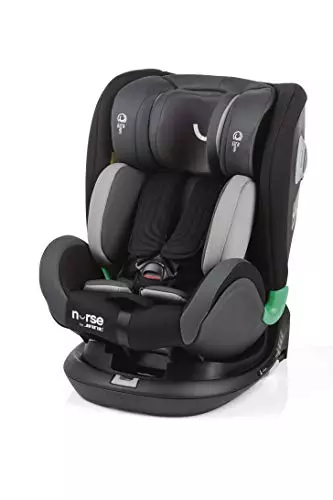 Seggiolino Auto Nurse Cruiser iSize, da 40 a 135 cm, da 0 a 4 anni, Rotazione 360, Entrambi i sensi di movimento, Isofix e Top Tether, Colore Grigio (Carbon), 7029 Y84