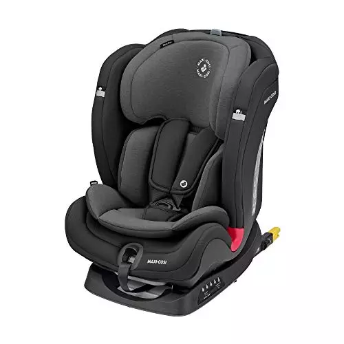 Maxi-Cosi TitanPlusベビーカーシートグループ1/2/3ISOFIX、9〜36 kg、温度制御用の減速機とクリマフローを備えたリクライニングベビーカーシート、9か月〜12年、黒（黒）