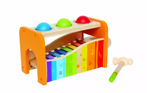 Hape Knock Balls Xylophone၊ ကလေးများအတွက် တာရှည်ခံ သစ်သားခေါက်ဂီတအရုပ်၊ ဘက်စုံသုံး၍ တောက်ပသော အရောင်များ