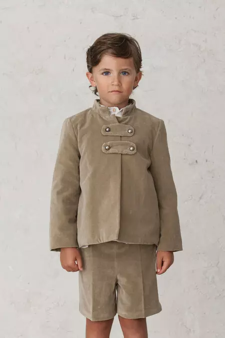 Brown Velvet Jacket Boy emume agha