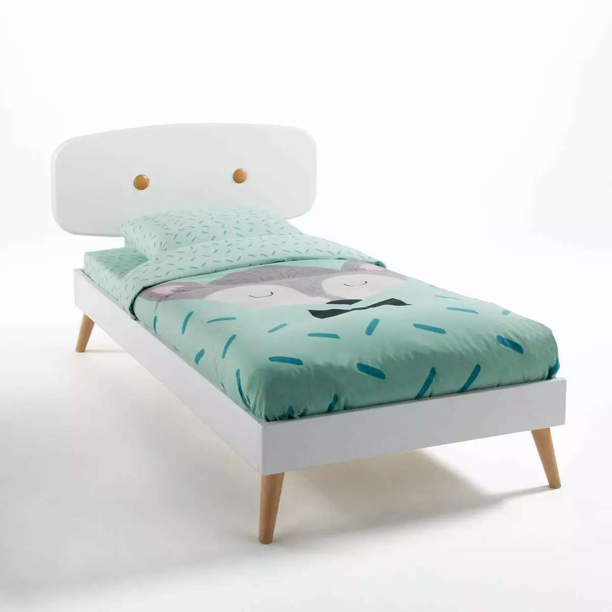 Barnsäng med resårmadrass, en skandinavisk-inspirerad säng