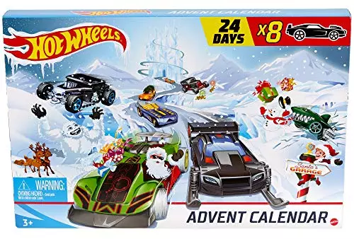 Hot Wheels- Advent Calendar 24 дена празници полни со изненадувања со автомобили и додатоци (Mattel GJK02)