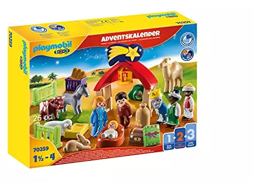 PLAYMOBIL 1.2.3 Julkrubba adventskalender, från 18 månader (70259)